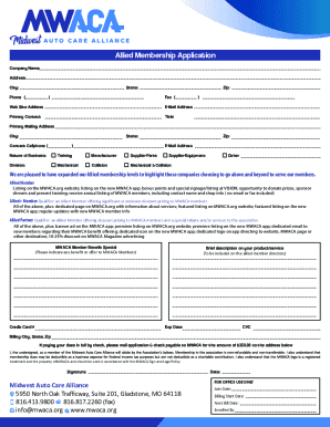 Fillable Online Allied Member Application Form Fax Email Print - pdfFiller