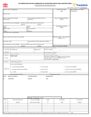 AUTHORIZATION FOR EDI SUBMISSION OF EXPORT/RE ... Doc Template | pdfFiller