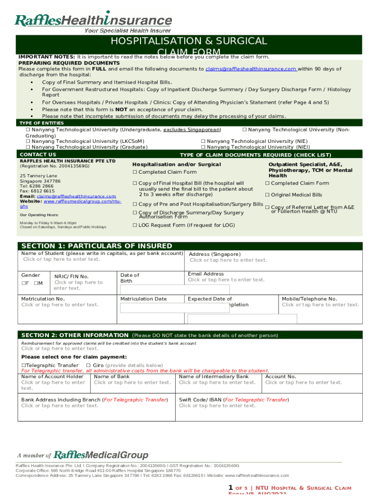 RHI NTU Claim Doc Template | pdfFiller