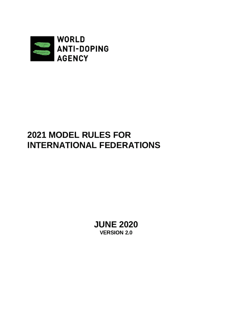 2021 model rules for international federations june ... - WADA Doc ...