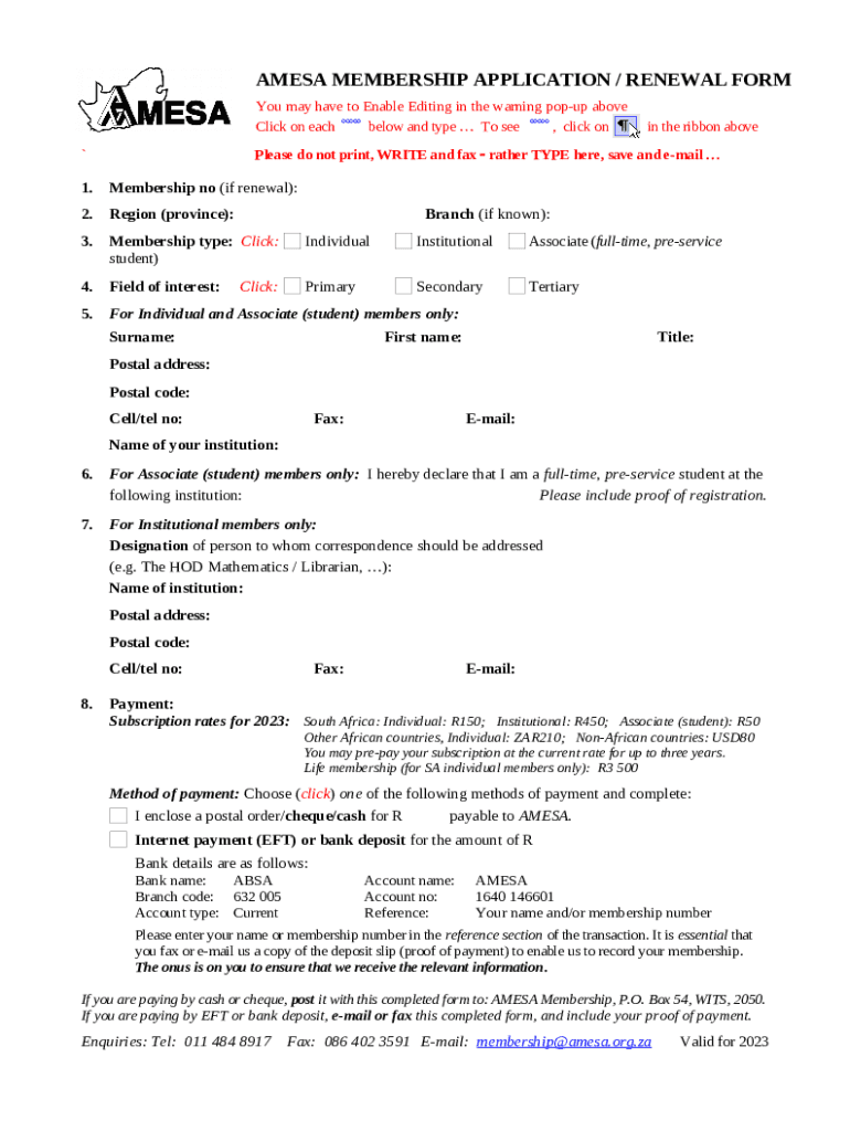 Membership s - MC Professional - amesa org Doc Template | pdfFiller