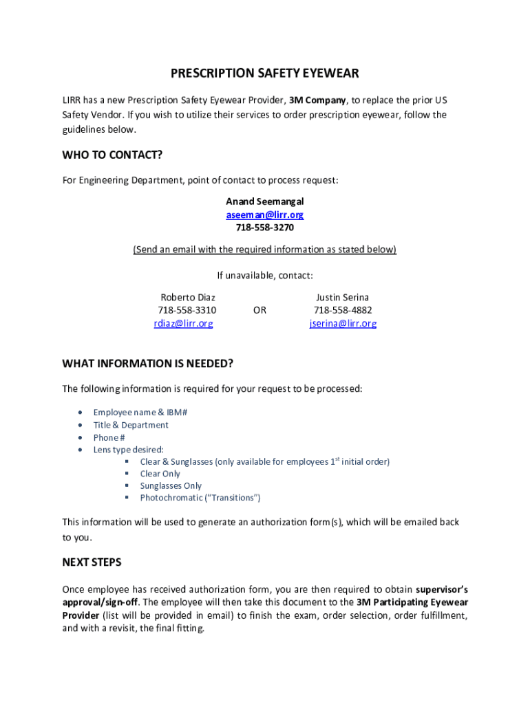 Fillable Online Prescription Safety Glasses Sample Clauses - Law ...