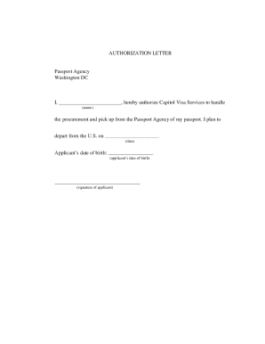 Fillable Online Authorization Letter - Apply for a U.S. Visa Fax Email ...