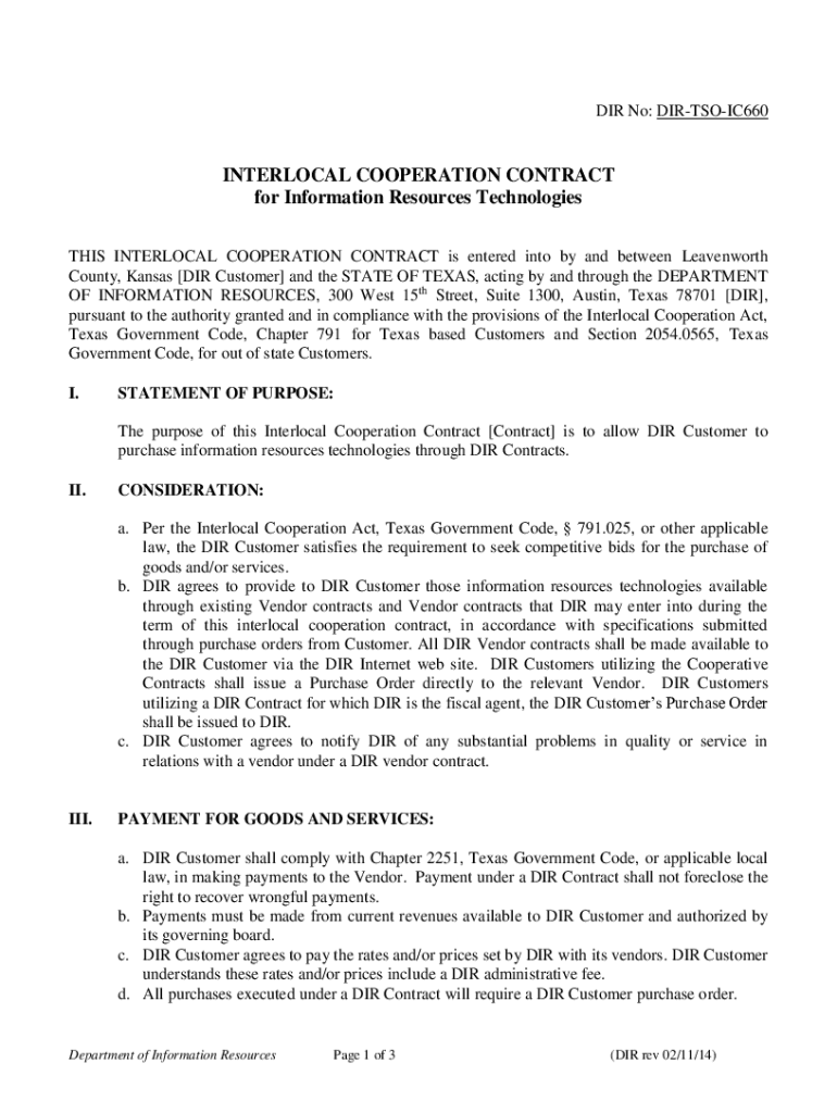 Fillable Online ?. t;lt/'-'I INTERLOCAL COOPERATION CONTRACT Fax Email ...