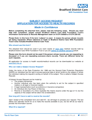 Fillable Online SUBJECT ACCESS REQUEST APPLICATION FOR ACCESS ... Fax ...