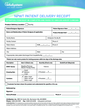 Fillable Online Negative Pressure Wound Therapy NPWT Order Form 046 Fax ...