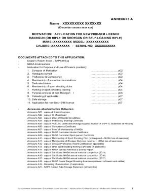 Fillable Online Free Sample Motivation For New Firearm LicensePDF ...