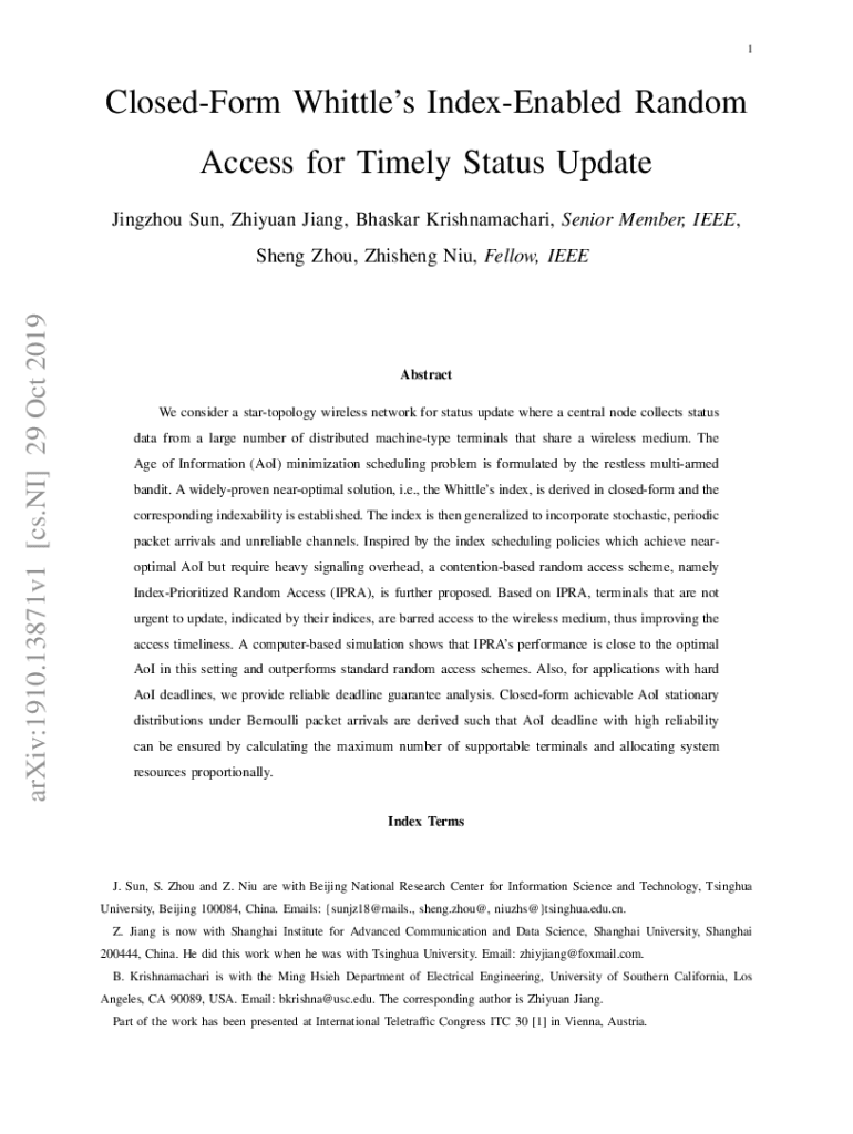 Fillable Online Closed-Form Whittle's Index-Enabled Random Access for Timely ... Fax Email Print ...