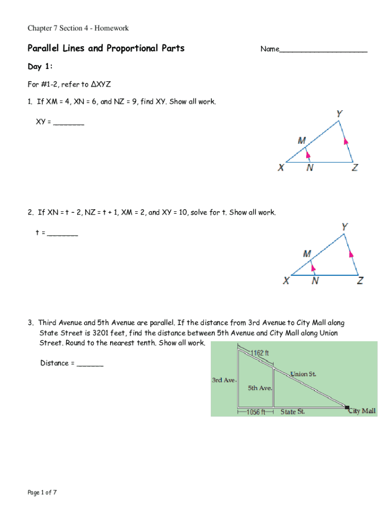 Fillable Online Parallel Lines and Proportional Parts - Geometry Fax ...
