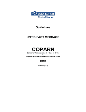 Fillable Online COPARN Container Announcement Message - Hamburg Sud Fax ...