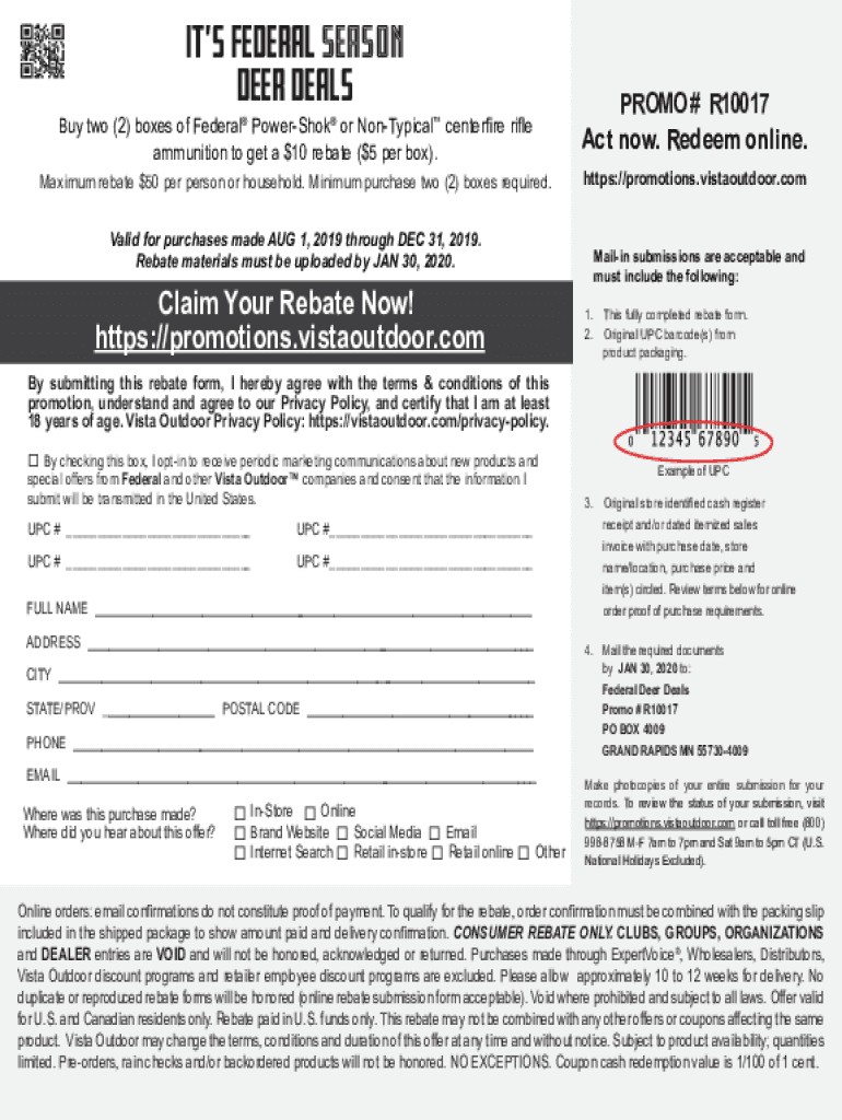 Fillable Online it's federal season - deer deals Fax Email Print - pdfFiller