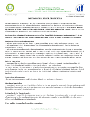 Fillable Online GWCP Schedule - Westinghouse College Prep Fax Email ...