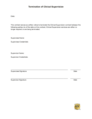 Fillable Online CLINICAL SUPERVISION AGREEMENT - NAADAC Fax Email Print ...