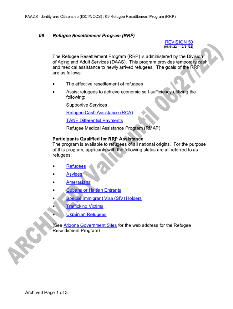 Fillable Online Status and Documentation Requirements for the ORR ...