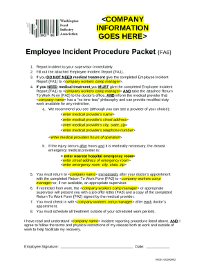 Sample Incident Reporting ProcedureWorkSafeNB Doc Template | pdfFiller