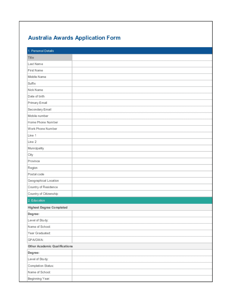 Fillable Online How to apply for an Australia Awards scholarship Fax ...