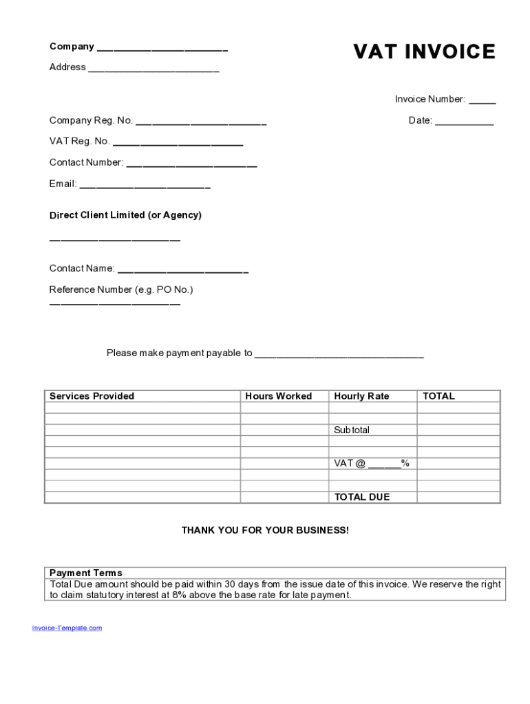 Fillable Online vat-invoice-template.doc Fax Email Print - pdfFiller
