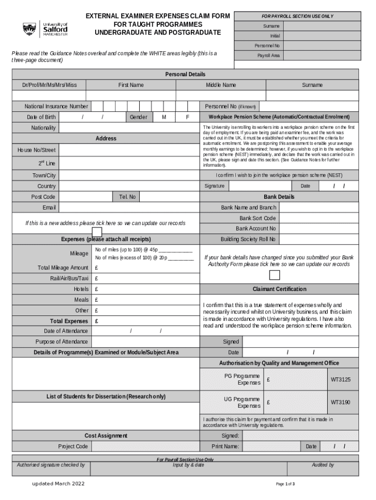 External Examiner UG Claim - University of Southampton Doc Template ...