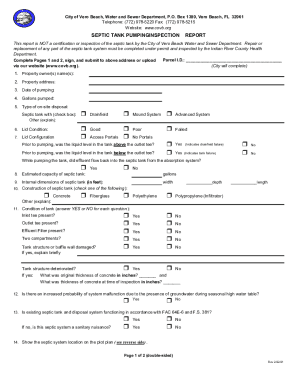 Fillable Online SEPTIC TANK PUMPING INSPECTION REPORT - Revised 03-05 ...