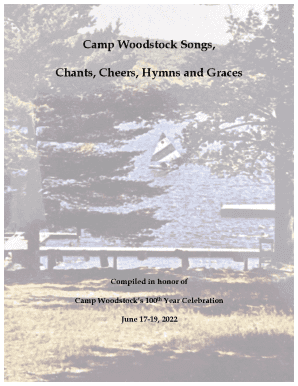 Fillable Online Camp Woodstock Songs, Chants, Cheers, Hymns and ... Fax ...