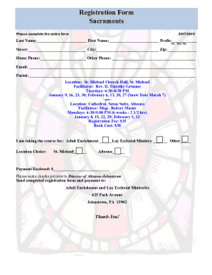 Fillable Online Saint Anne Catholic Church Parish Registration Form Fax ...