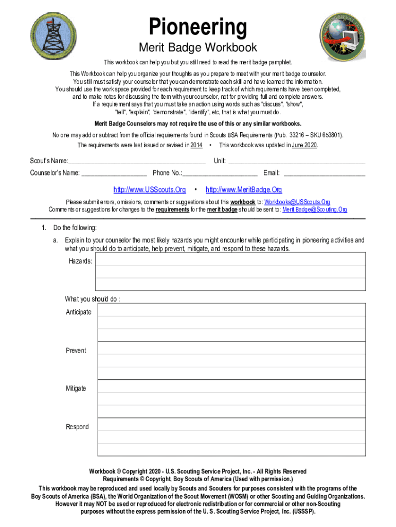 Fillable Online Communication - Merit Badge Workbook - Piedmont Council ...