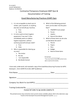 Fillable Online PS.10.0075 Contractor-Temporary Employee GMP ...