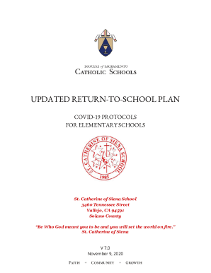 Fillable Online RETURN-TO-SCHOOL PLAN: - Diocese of Sacramento Fax ...