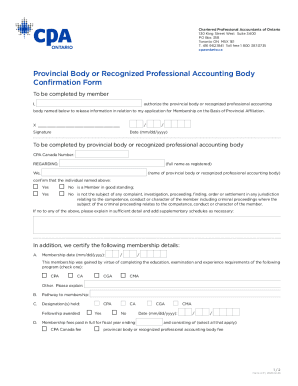 Fillable Online Professional Accounting Body Confirmation Form. Use ...