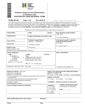 Fillable Online Palliative Care Referral FormsNorth York General ...