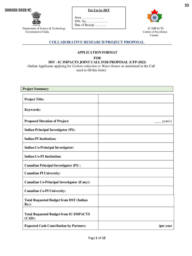 Fillable Online dst gov Application Formats - Department Of Science ...