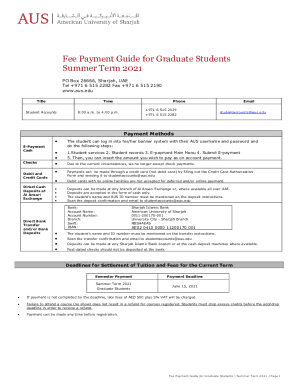 Fillable Online Fee Payment Guide for Graduate Students Summer Term ...