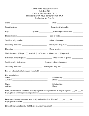Todd Baird Lindsey Foundation Doc Template | pdfFiller