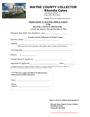 Fillable Online WAYNE COUNTY COLLECTOR Rhonda Cates Fax Email Print ...