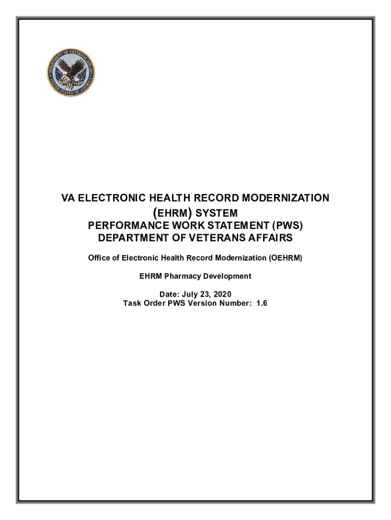 Fillable Online VA ELECTRONIC HEALTH RECORD MODERNIZATION (EHRM) SYSTEM ...