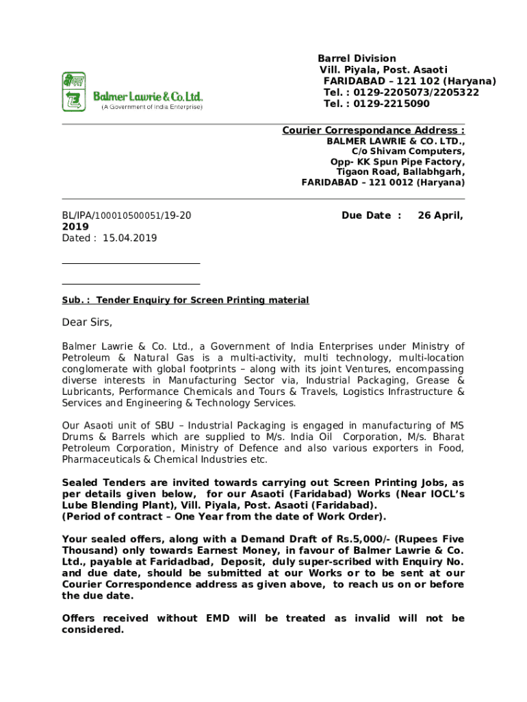 Ballard Estate Office Service for Documents Delivery Contract Doc ...