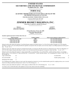 Fillable Online Form 10-Q - Zimmer Biomet's Investor Relations Fax ...