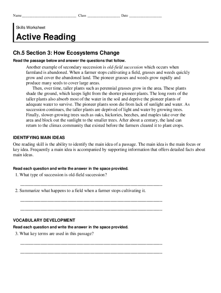 Fillable Online areading 3 - Name Class Date Skills Worksheet Active ... Fillable Online areading 3 - Name Class Date Skills Worksheet Active ...