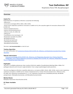 Fillable Online Development of a Respiratory Virus Panel Test for ...