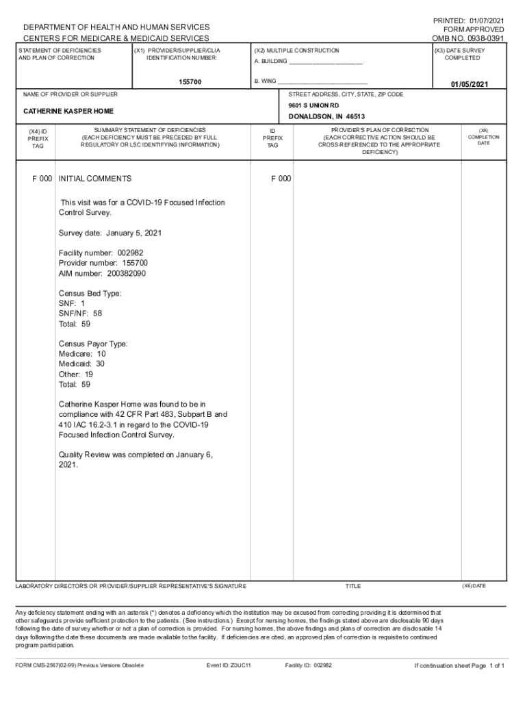 Fillable Online secure in 01/29/2021 - form approved omb no. 0938-0391 ...