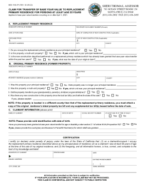 Fillable Online County of Santa Cruz Assessor's Office - California Local Fax Email Print ...