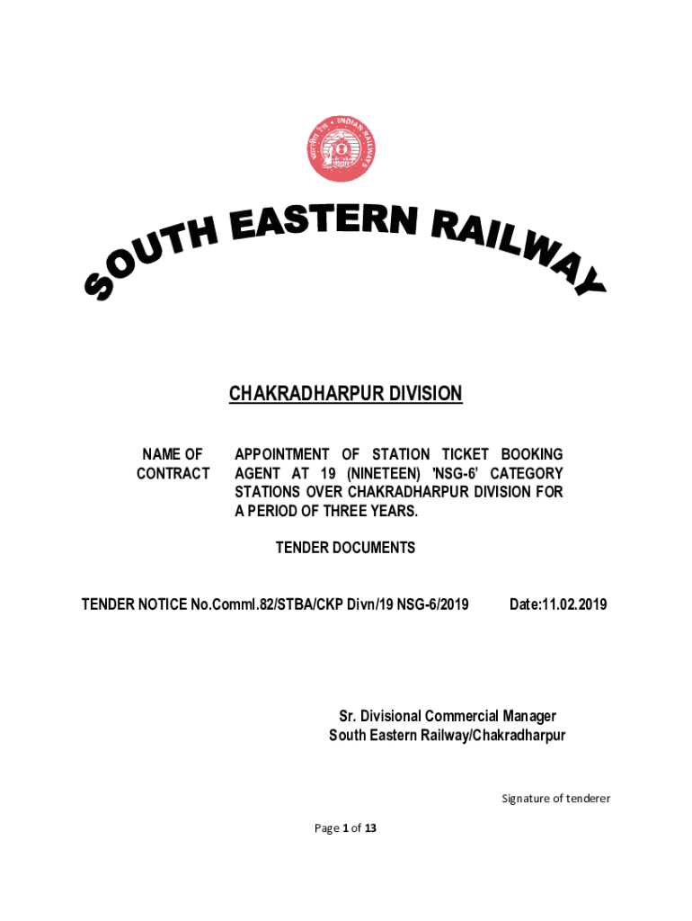 Fillable Online IR Tender - Notification For Awarding The Operating ...