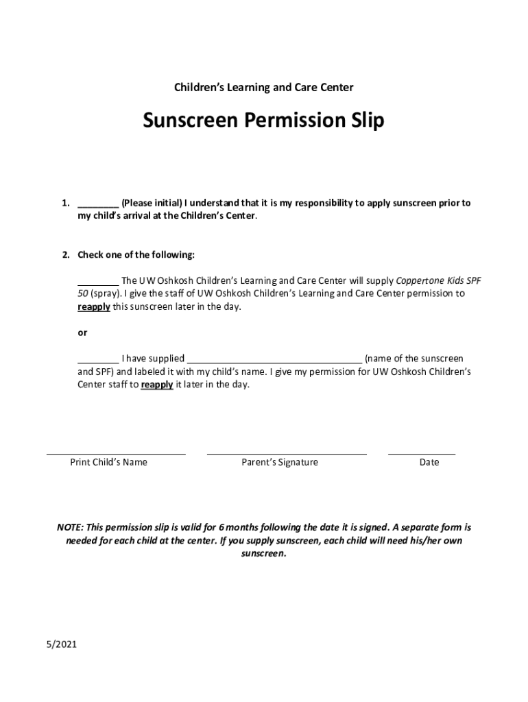 Fillable Online Sunscreen Authorization/Refusal - Danbury, CT Fax Email ...