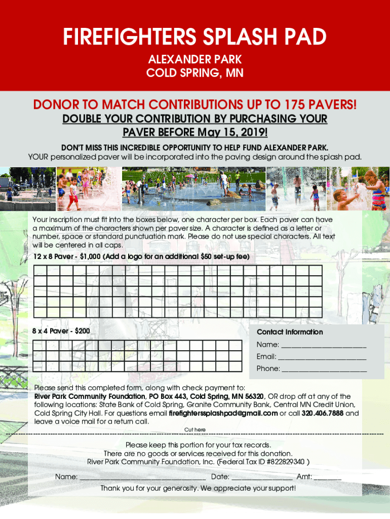 Fillable Online Cold Spring's Alexander Park Now Under Construction ...