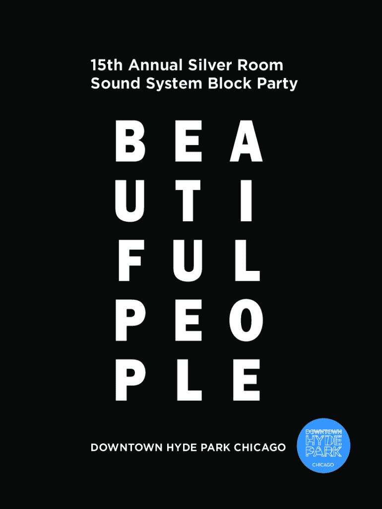 Fillable Online 15th Annual Silver Room Sound System Block Party to ...