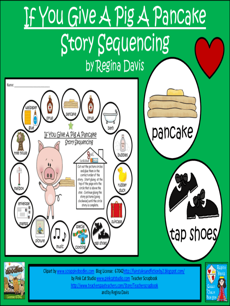 Fillable Online If You Give a Pig a Pancake Sequencing Activities ...