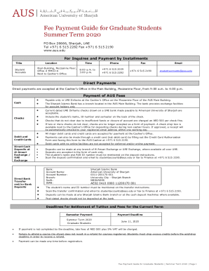 Fillable Online Fee Payment Guide for Graduate Students Summer Term ...