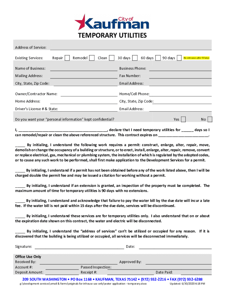 Fillable Online Water Service Connection Request - Sheboygan Water Utility Fax Email Print ...