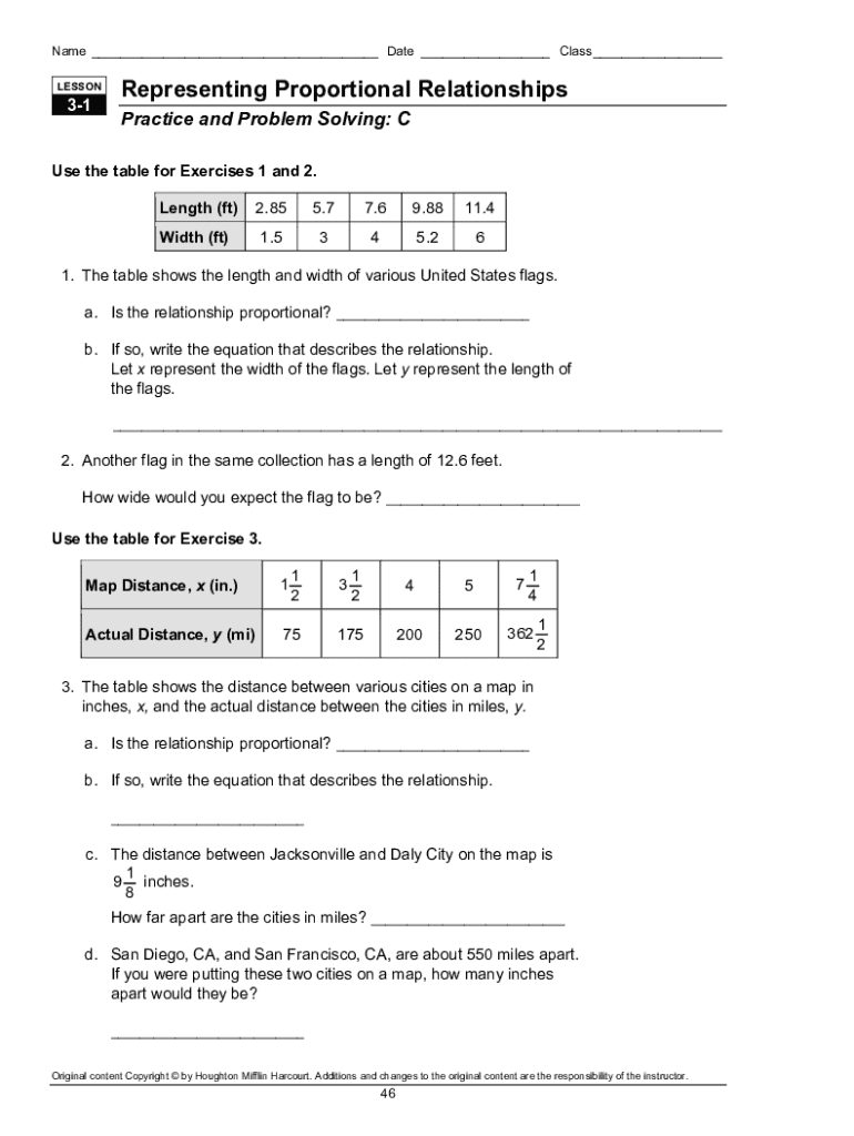 Fillable Online 4 Proportional Relationships - WDC Online Classroom Fax Email Print - pdfFiller