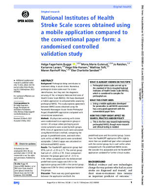 Fillable Online National Institutes of Health Stroke Scale scores ...